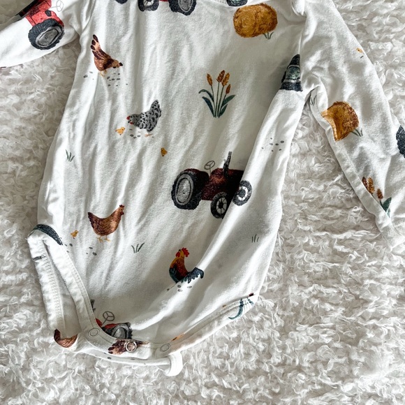 Angel Dear | One Pieces | Angel Dear Farm Print Bodysuit White And ...